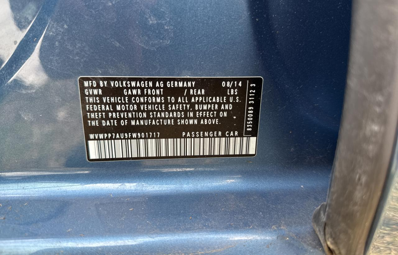 VIN: WVWPP7AU9FW901717 | VOLKSWAGEN GOLF 2015 car history - Stat.vin